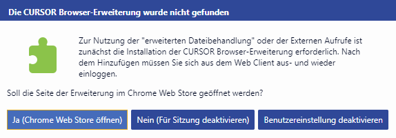 Browser-Erweiterung für Dokumente im Web Client